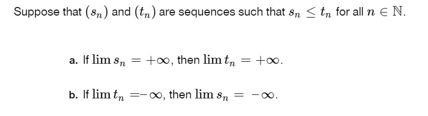 Solved Suppose that (sn) and (tn) are sequences such that | Chegg.com