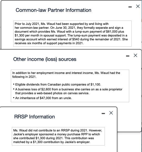 Solved Common-law Partner Information Prior to July 2021 , | Chegg.com