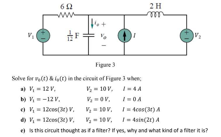 Solved Figure 3 Solve for v0(t)&i0(t) in the circuit of | Chegg.com
