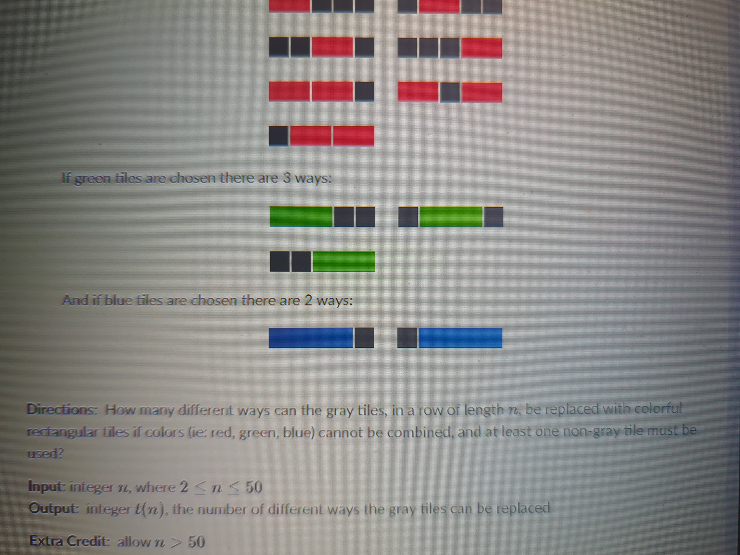 Solved Set Up: Let t(n) represent the number of different | Chegg.com