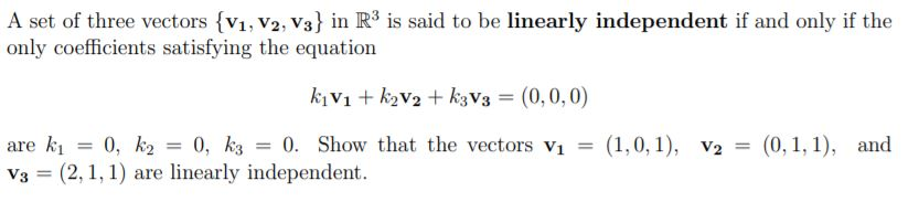 Solved A set of three vectors {V1, V2, V3} in R3 is said to | Chegg.com