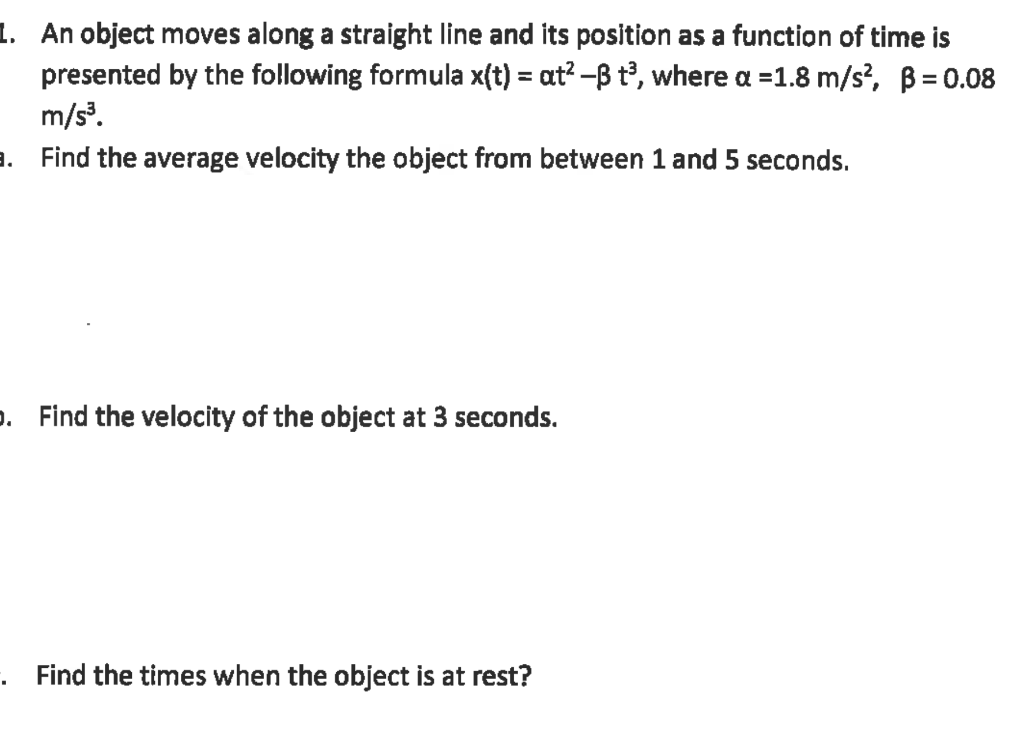 Solved D Find The Objects Acceleration As A Function Of