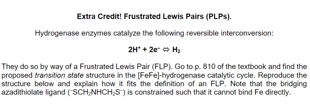 Solved Extra Credit! Frustrated Lewis Pairs (PLPs). | Chegg.com