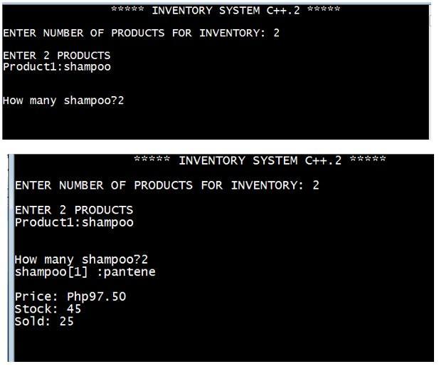 Solved 1. Make an inventory program for products. The | Chegg.com