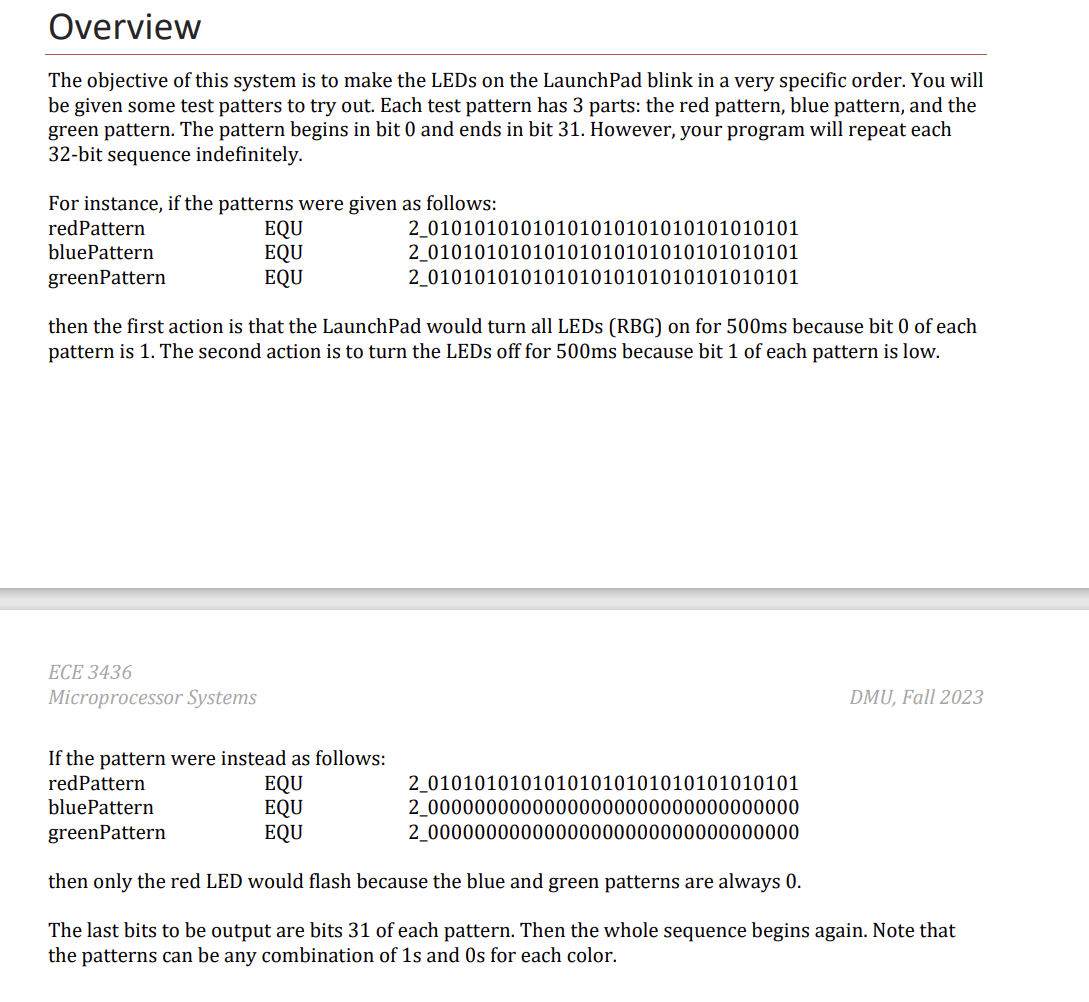 Solved The objective of this system is to make the LEDs on | Chegg.com