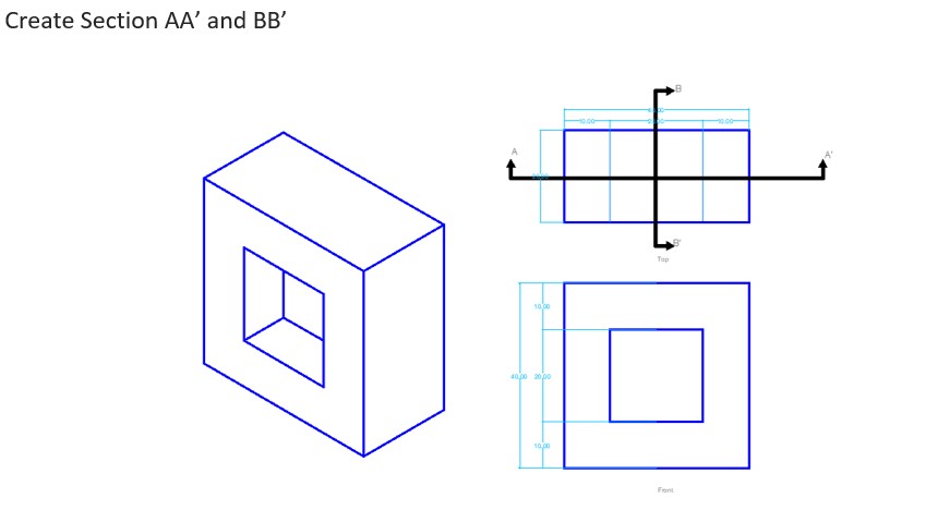 Solved Draw the sectional view of AA' and BB' in autocadShow | Chegg.com