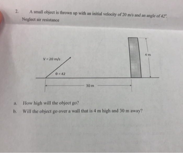 Solved A small object is thrown up with an initial velocity | Chegg.com