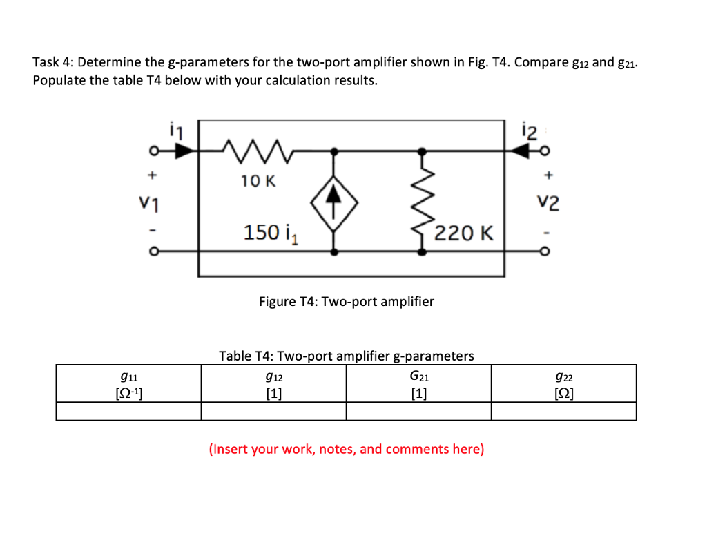 Solved Task 4: Determine the g-parameters for the two-port | Chegg.com