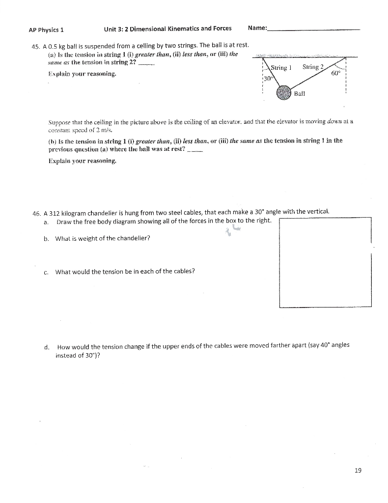 Solved AP Physics 1 Unit 3:2 Dimensional Kinematics and | Chegg.com