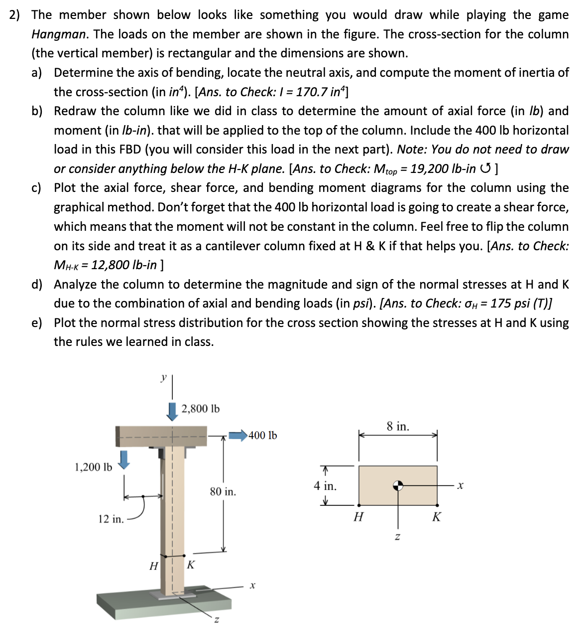 [Solved]: 2) The member shown below looks like something yo