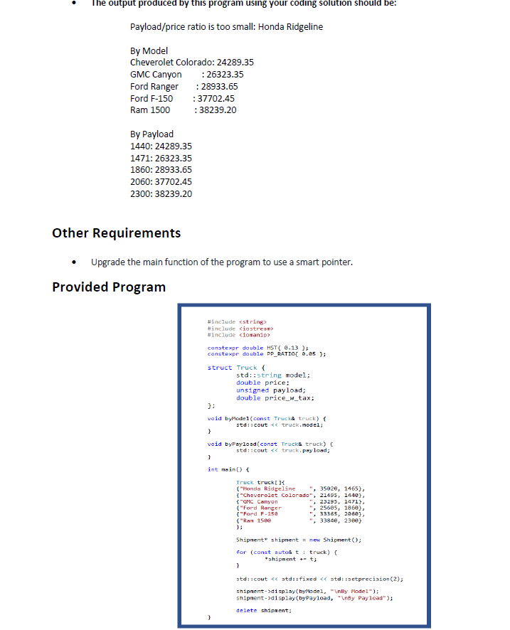 The output produced by this program using your coding | Chegg.com