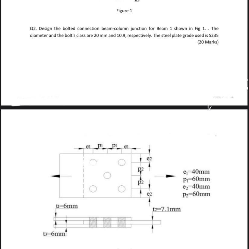Solved Design the bolted connection beam-column junction for | Chegg.com