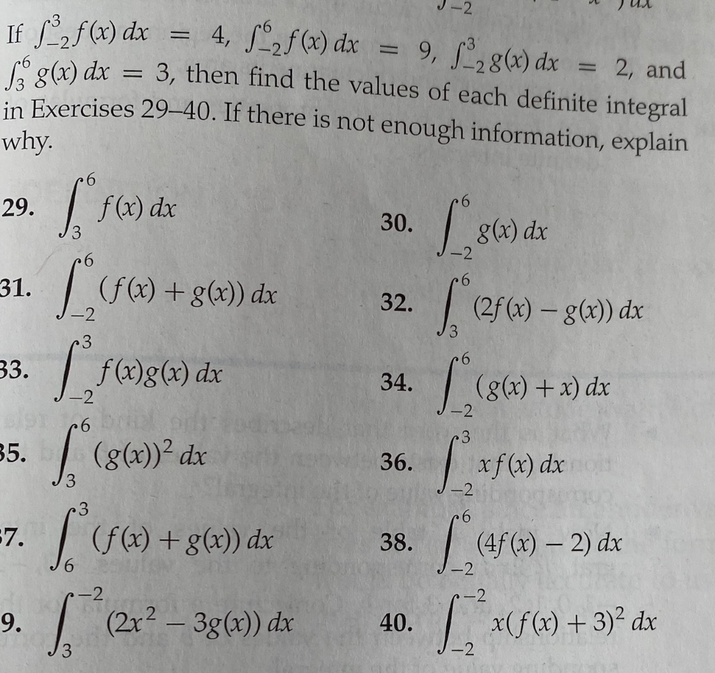 Solved If $ f (x) dx 83 8(x) dx = 4, L-2f(x) dx = 9, 28(x) | Chegg.com