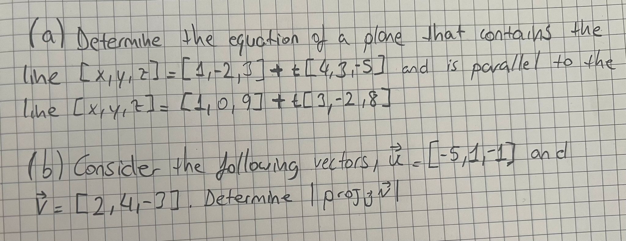 Solved (a) Determine the equation of a plone that contains | Chegg.com