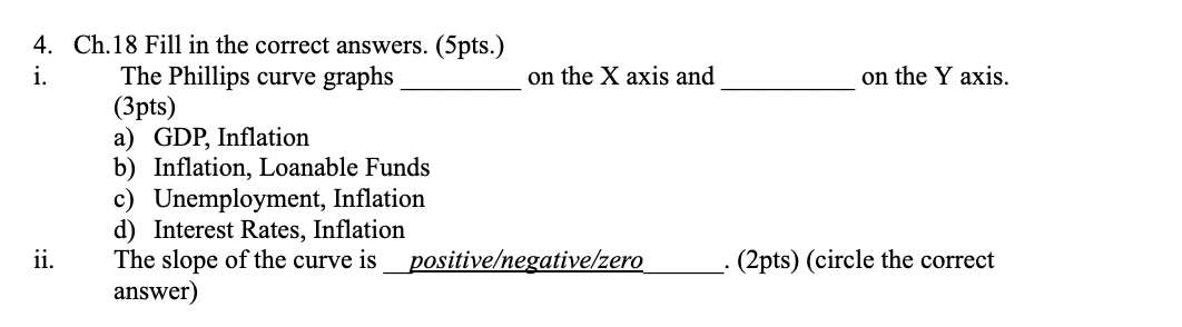 Solved Ch.18 ﻿Fill in the correct answers. (5pts.)i. ﻿The | Chegg.com