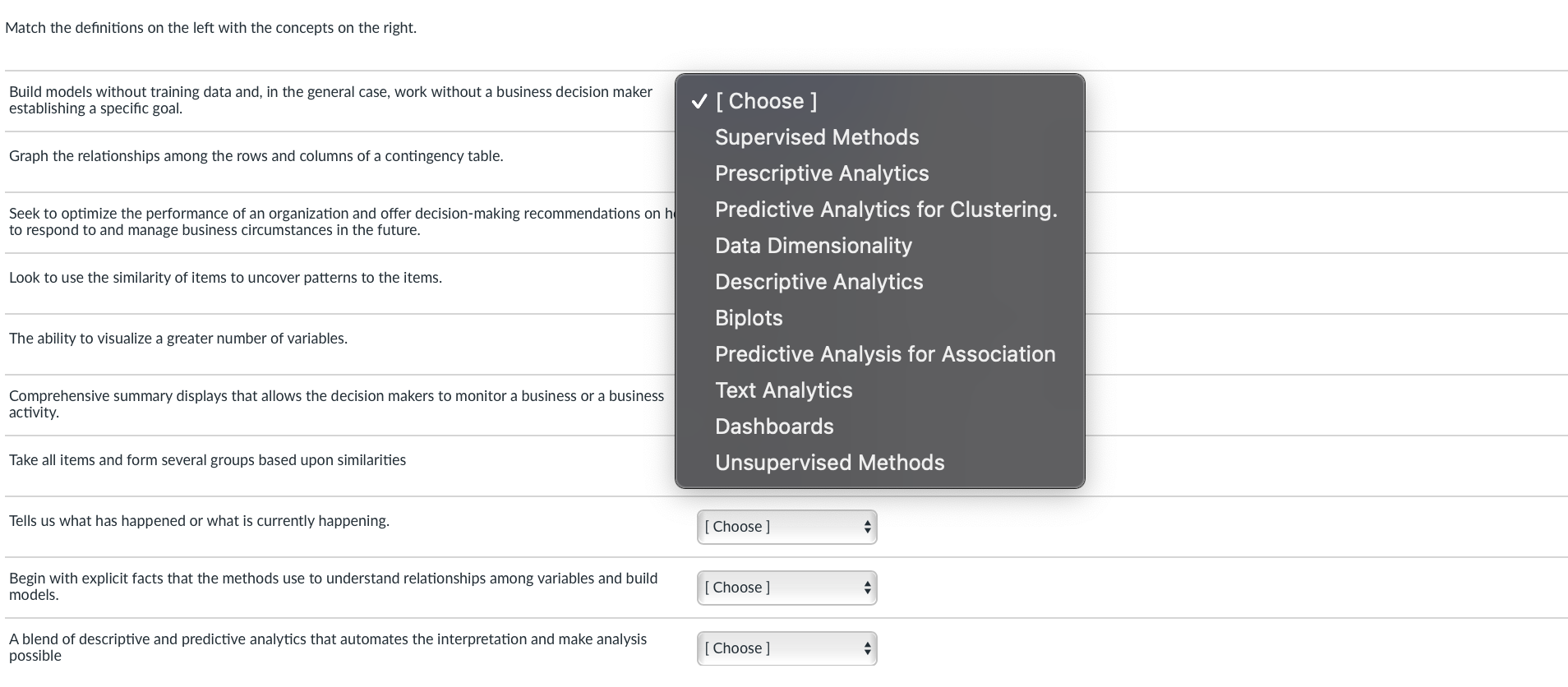 Solved Match the definitions on the left with the concepts | Chegg.com