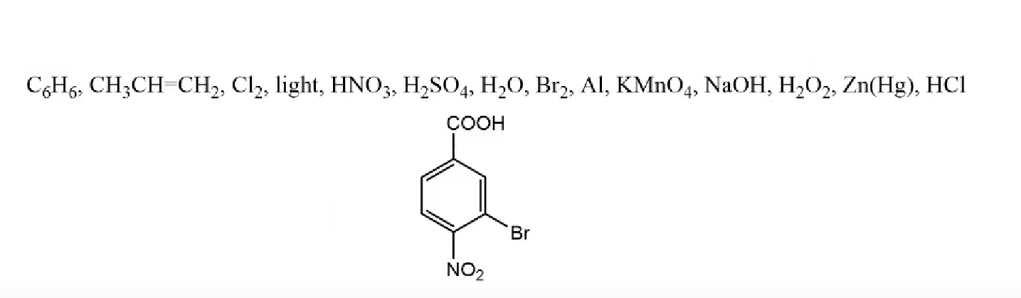 Solved From C6H6, CH2CH=CH2, Cl2, light, HNO3, H2SO4, H2O, | Chegg.com