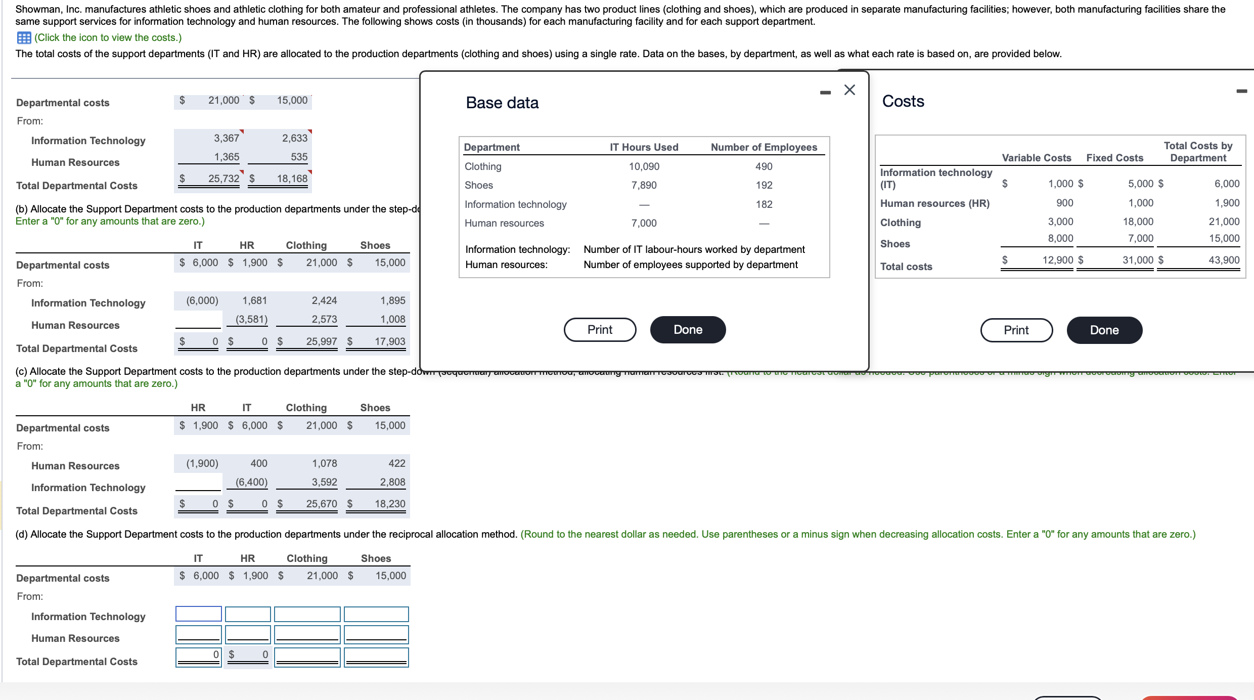 Solved same support services for information technology and | Chegg.com
