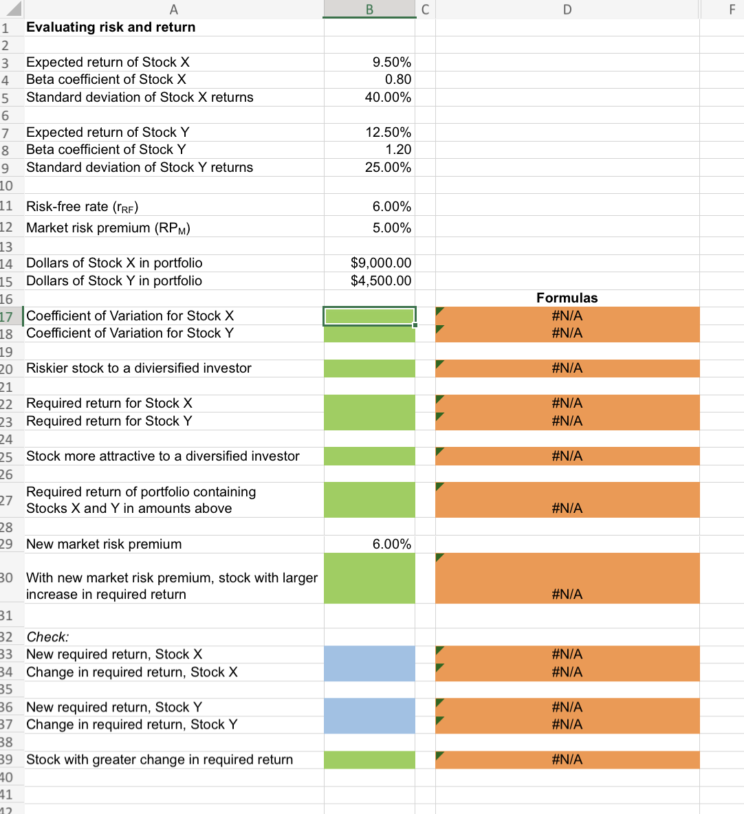Solved a. Calculate each stock's coefficient of variation. | Chegg.com