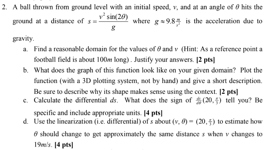 PART (b) ONLY PLEASE. Interval for THETA is [0,pi/4] | Chegg.com