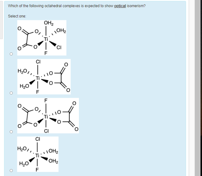 Solved Which of the following octahedral complexes is | Chegg.com