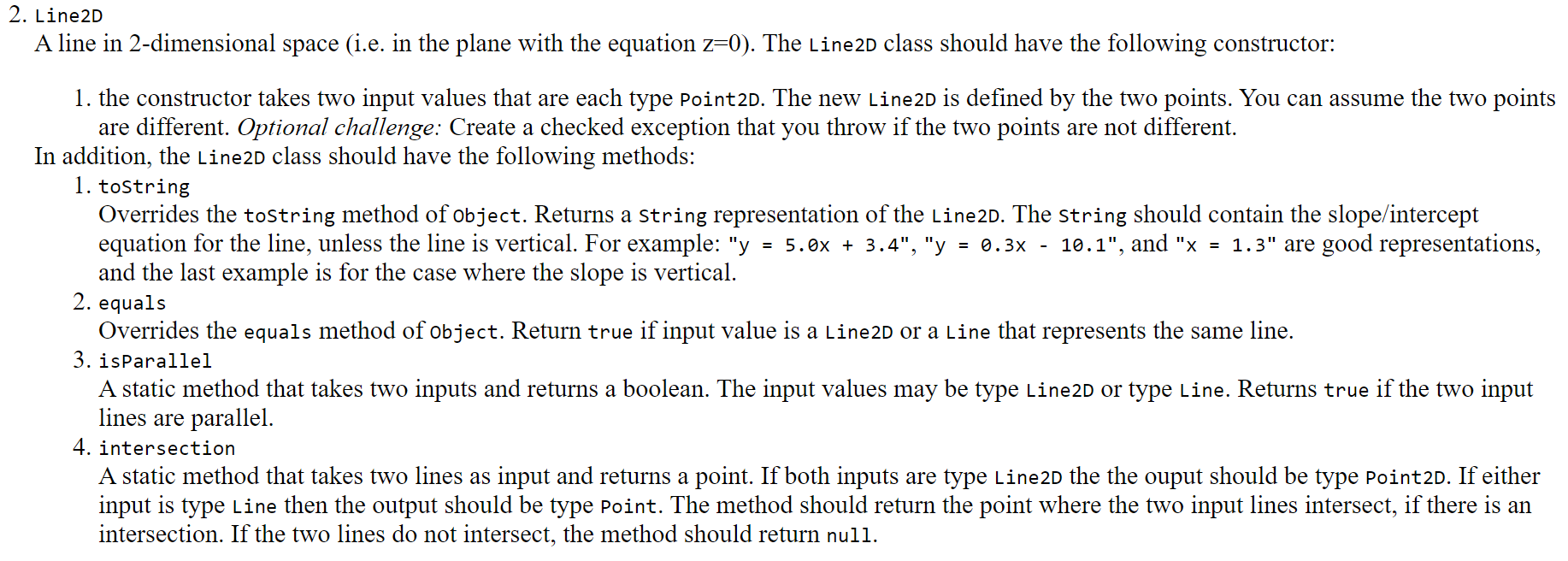 Solved 1 Point2d A 2 Dimensional Point Is A Location On A 