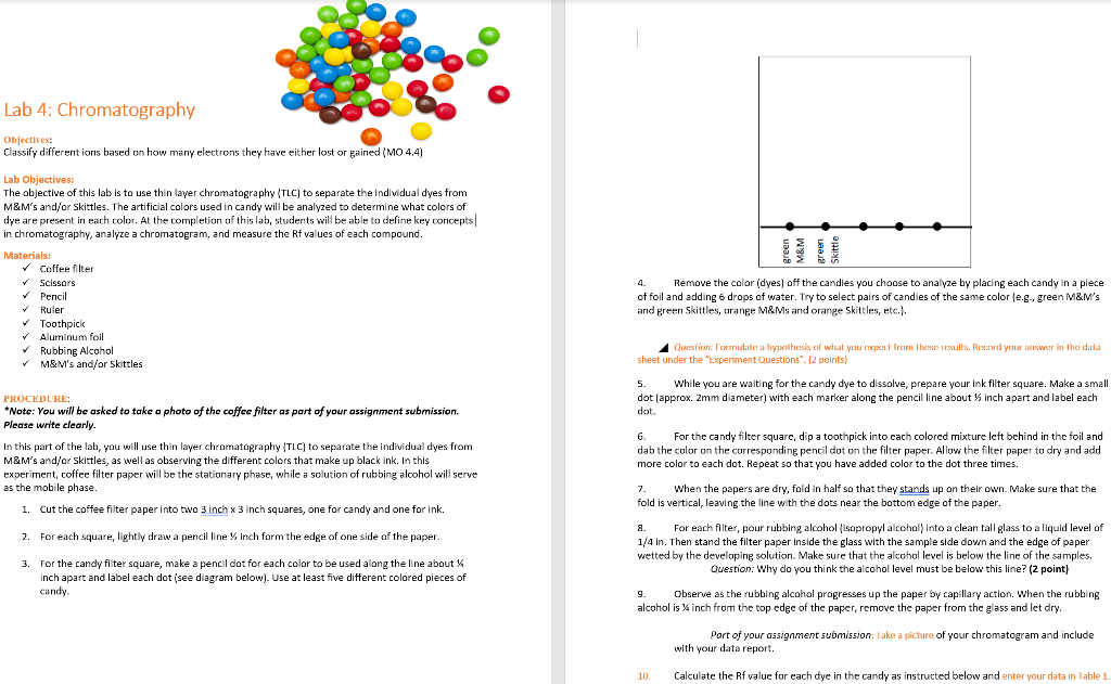 Solved Lab 4: Chromatography Objectives: Classify different | Chegg.com