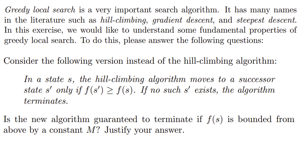 Solved Greedy local search is a very important search | Chegg.com