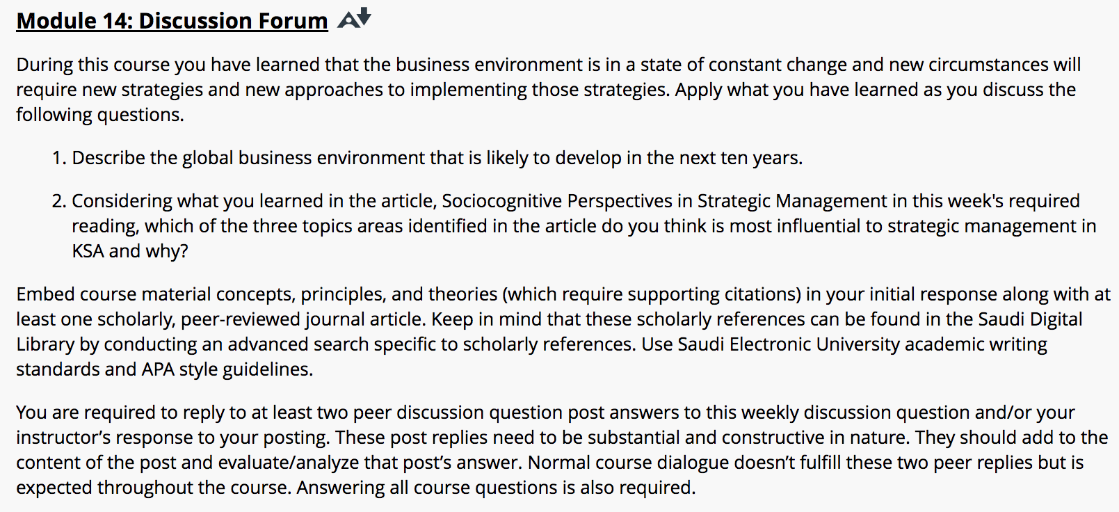 Solved Module 14: Discussion Forum A During this course you | Chegg.com