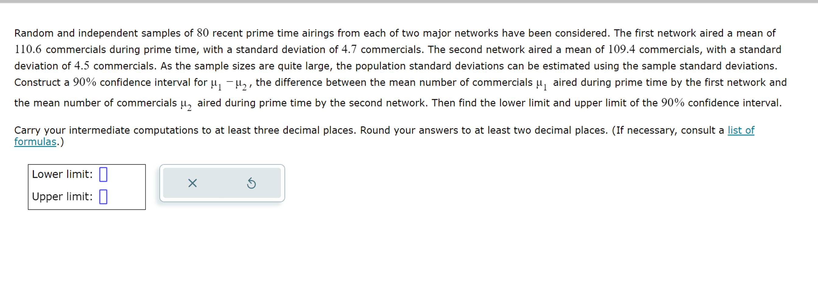 Solved Random and independent samples of 80 ﻿recent prime | Chegg.com
