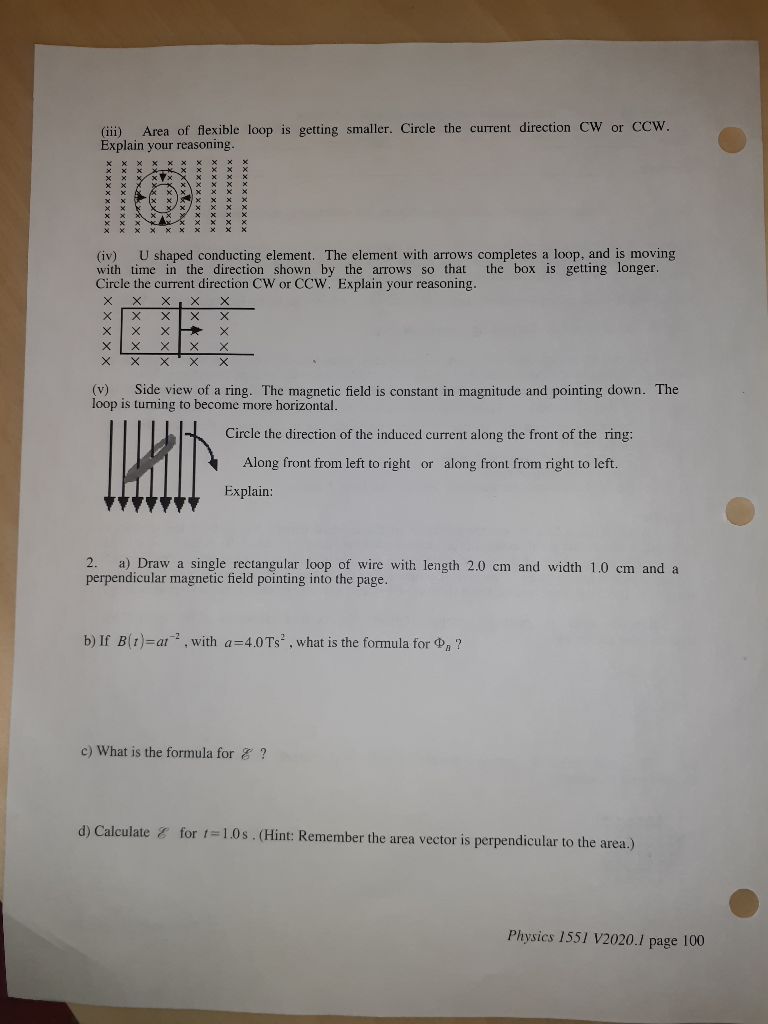 Solved (iii) Area of flexible loop is getting smaller. | Chegg.com