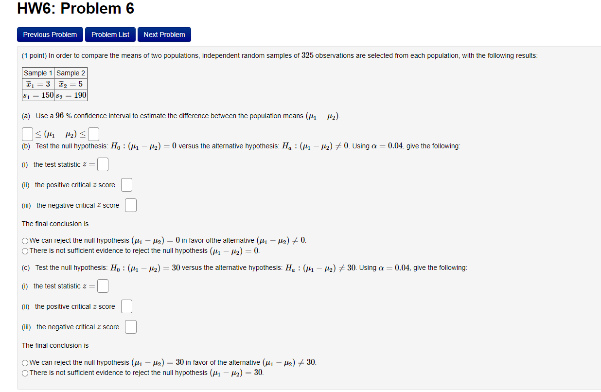 Solved HW6: Problem 6 Previous Problem Problem List Next | Chegg.com