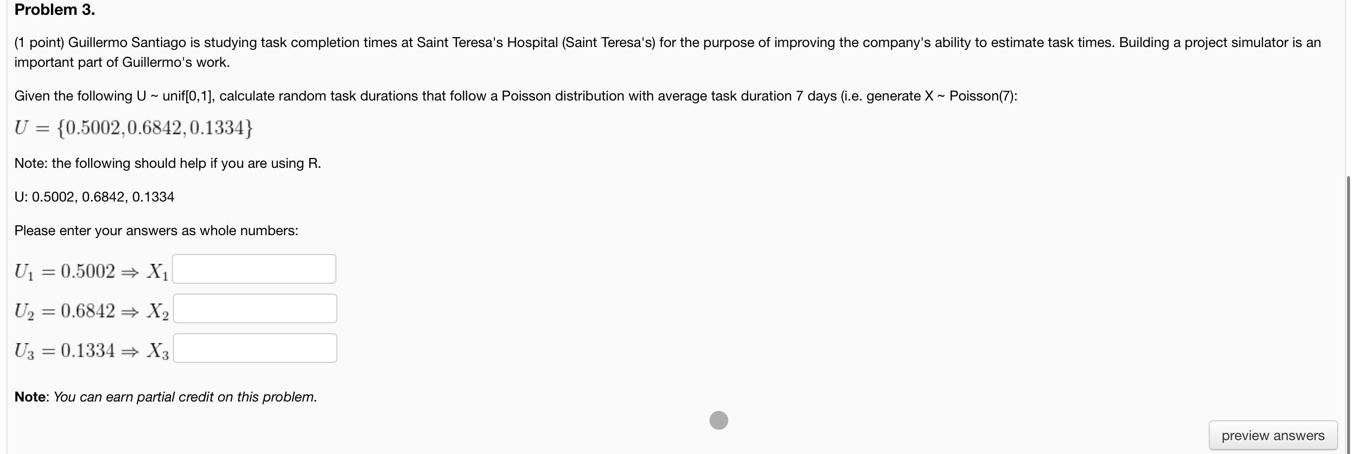 Solved important part of Guillermo's work. Given the | Chegg.com
