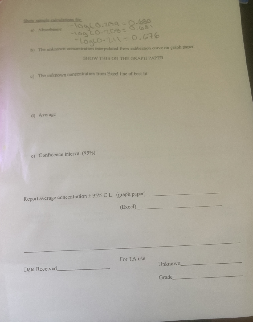 Record all values to 3 significant digits and include | Chegg.com