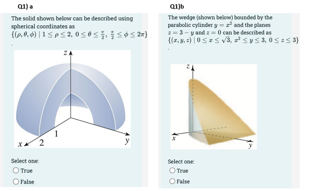 Solved Q1) ﻿aThe solid shown below can be described | Chegg.com