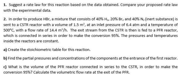 Solved KMM3542 CHEMICAL REACTION ENGINEERING HOMEWORK (The | Chegg.com