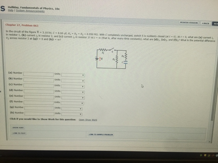 Solved Halliday, Fundamentals of Physics, 10e Help I PRINTER | Chegg.com