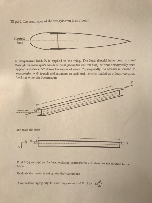 Solved (25 pt) 4. For the l-beam spar in problem 3, assume | Chegg.com