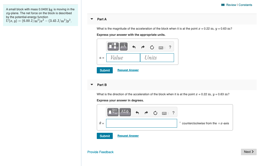 Solved M Review | Constants A small block with mass 0.0400 | Chegg.com