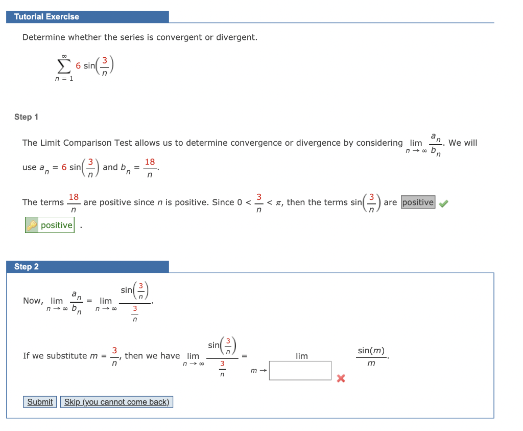 Solved Tutorial Exercise Determine whether the series is | Chegg.com