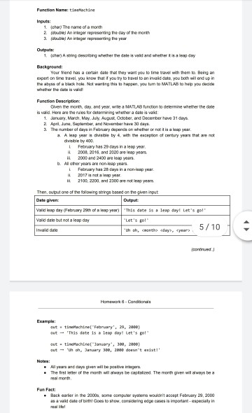 Solved Function Name timeachine Inputs 1. cher) The some of | Chegg.com