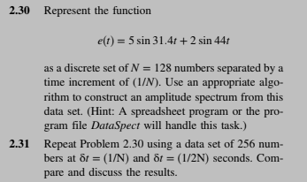 Solved Solve problems 2.30 and 2.31 in the textbook with | Chegg.com