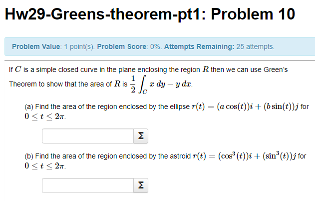 Solved Hw29-Greens-theorem-pt1: Problem 10 Problem Value: 1 | Chegg.com