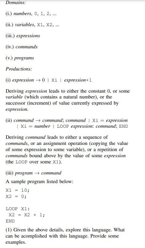 Solved Consider a theoretical programming language LOOP that | Chegg.com