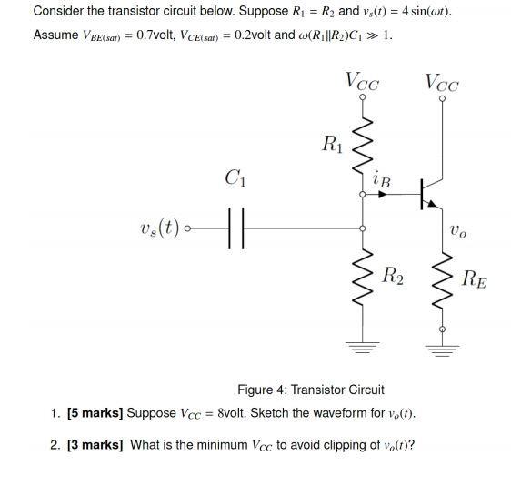 Solved Consider the transistor circuit below. Suppose R1 = | Chegg.com