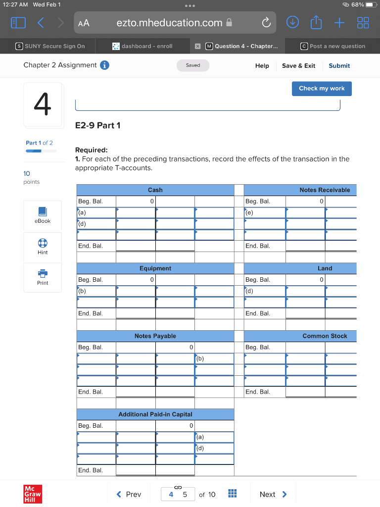 Solved E2-9 (Algo) Analyzing the Effects of Transactions in | Chegg.com