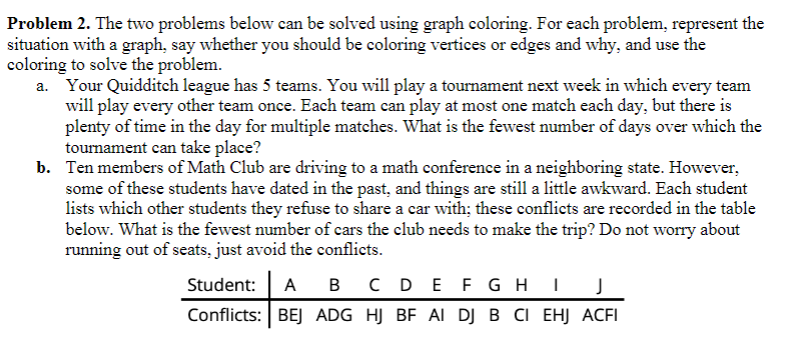 Solved Problem 2. The two problems below can be solved using | Chegg.com