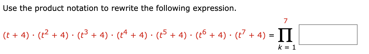 Solved Use the product notation to rewrite the following | Chegg.com