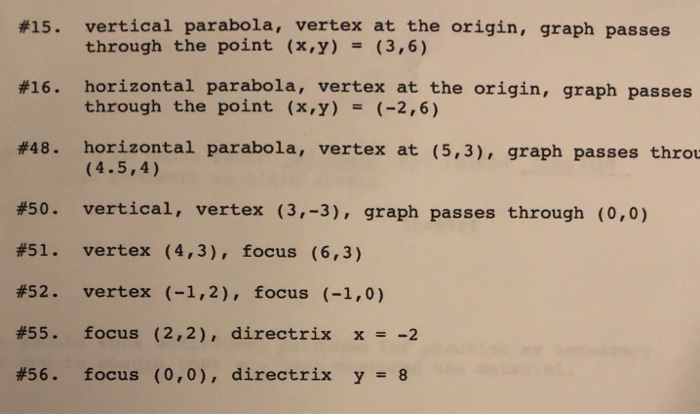 Solved derive the standard form equation for each of the | Chegg.com