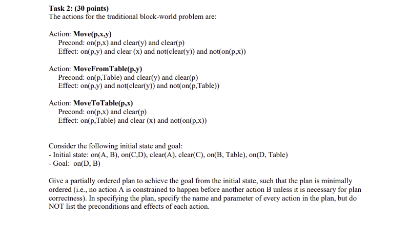 Solved Task 2 30 Points The Actions For The Traditional